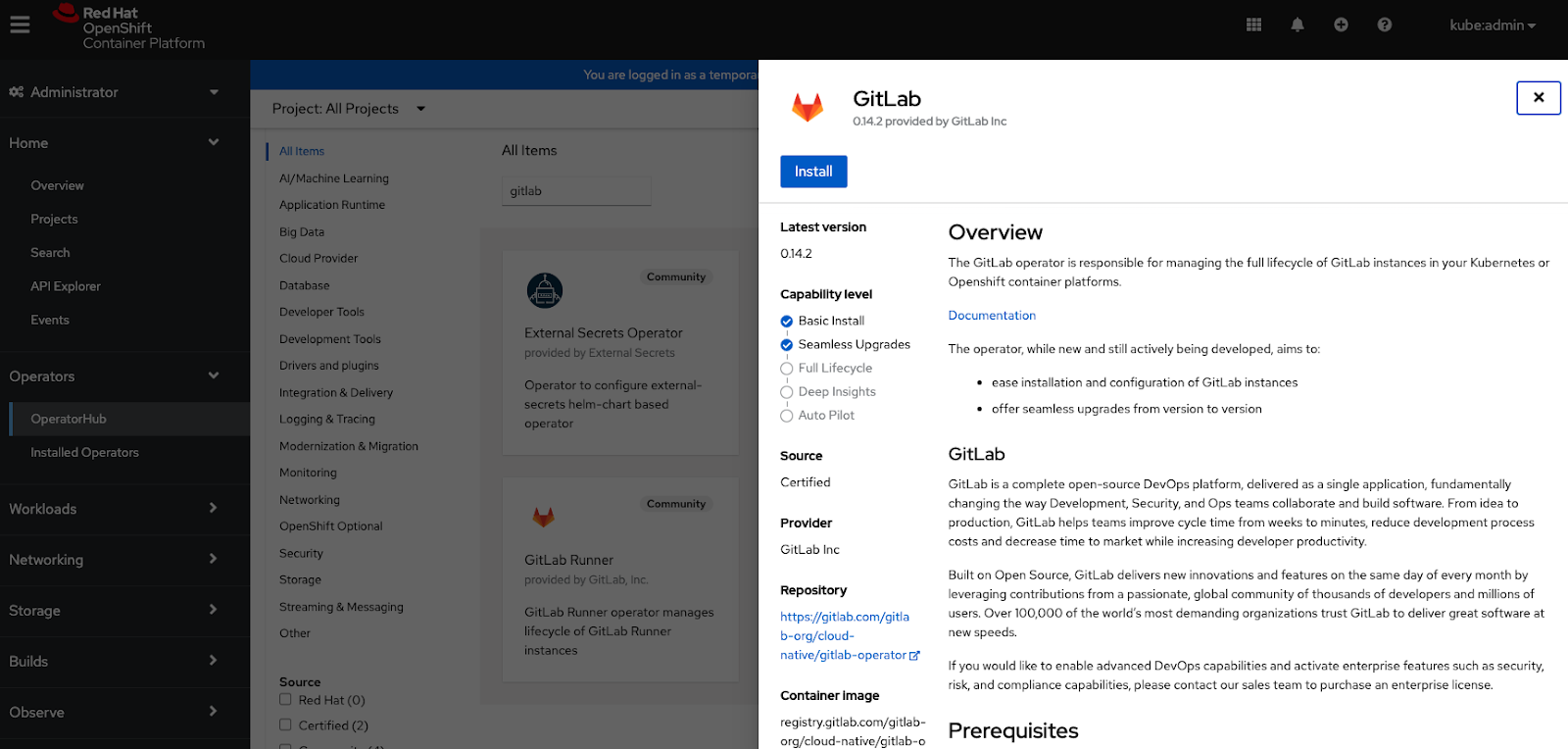 The GitLab OpenShift Operator is Certified!